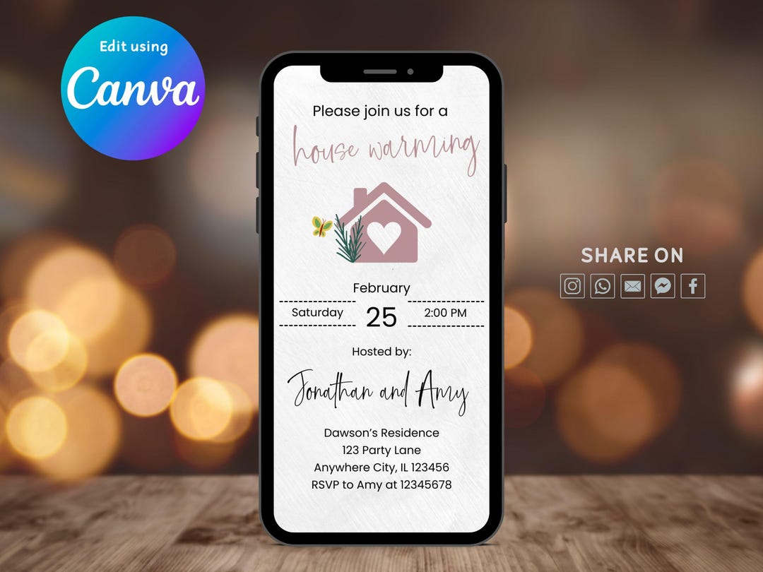 Digital House Warming Invitation, Animated House Warming Evite, Digital ...