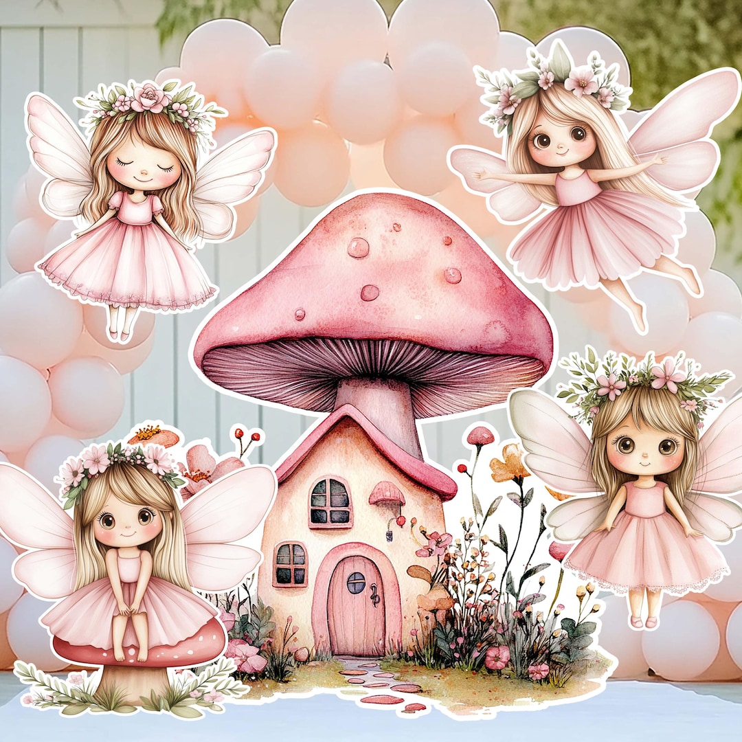 Printable Fairy Big Decor Cutout Bundle, Fairy First Birthday Party ...