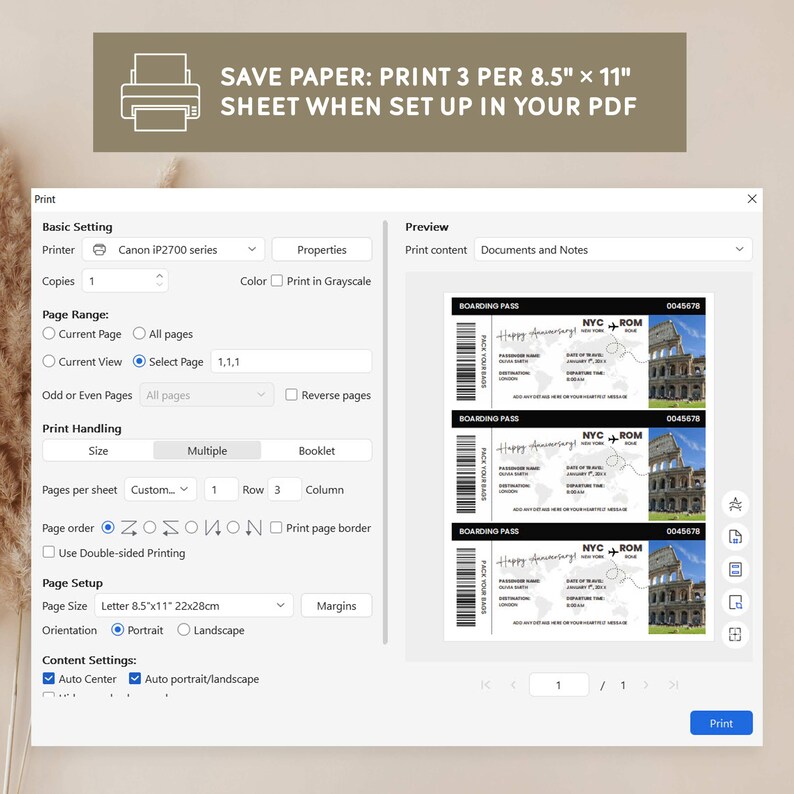 Editable Boarding Pass Template: Surprise Trip Ticket (digital Download ...