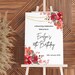 Adult Birthday Welcome Sign, Elegant Minimalist Floral Welcome Birthday ...