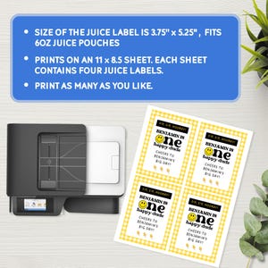Printable One Happy Dude Juice Pouch Label, Editable One Happy Dude ...