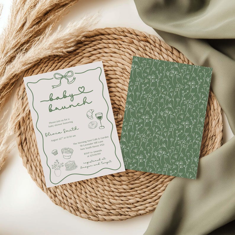 Baby Brunch Baby Shower Bundle, Editable Brunch Theme Template Set ...