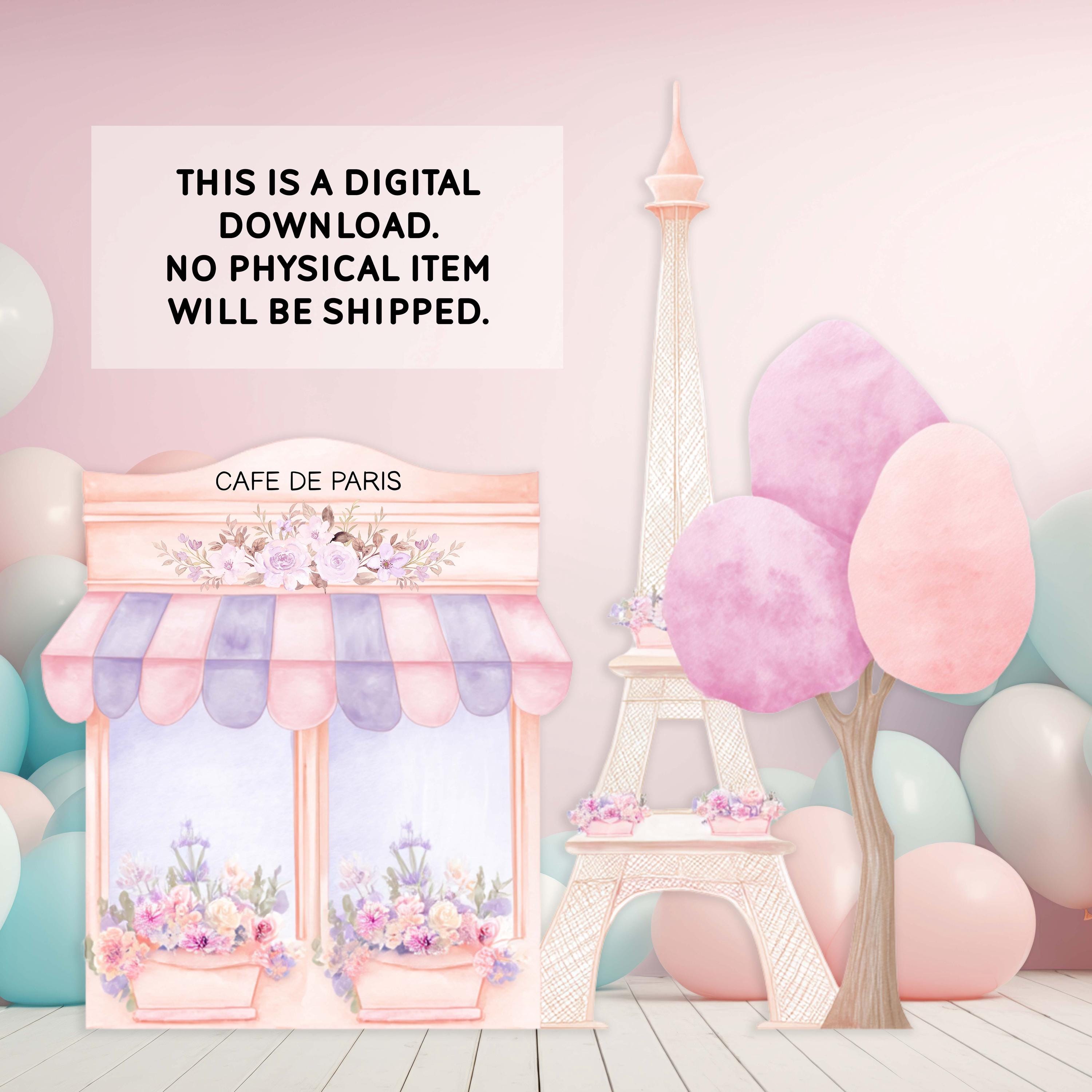 Printable Paris Big Decor Cutout, Paris Themed Party Decoration, Eiffel ...