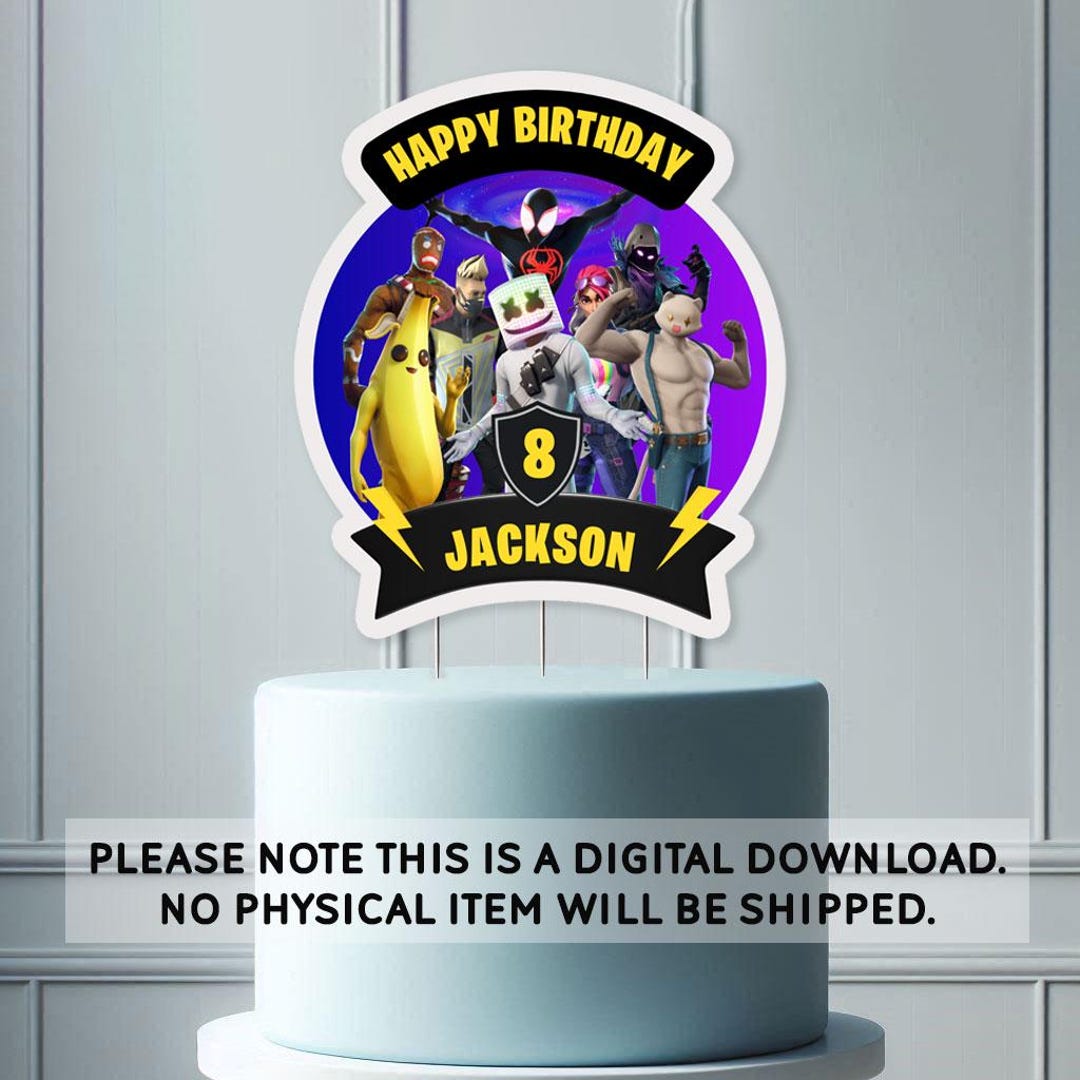 Fort Game Cake Topper, Editable Fort Game Birthday Cake Topper ...