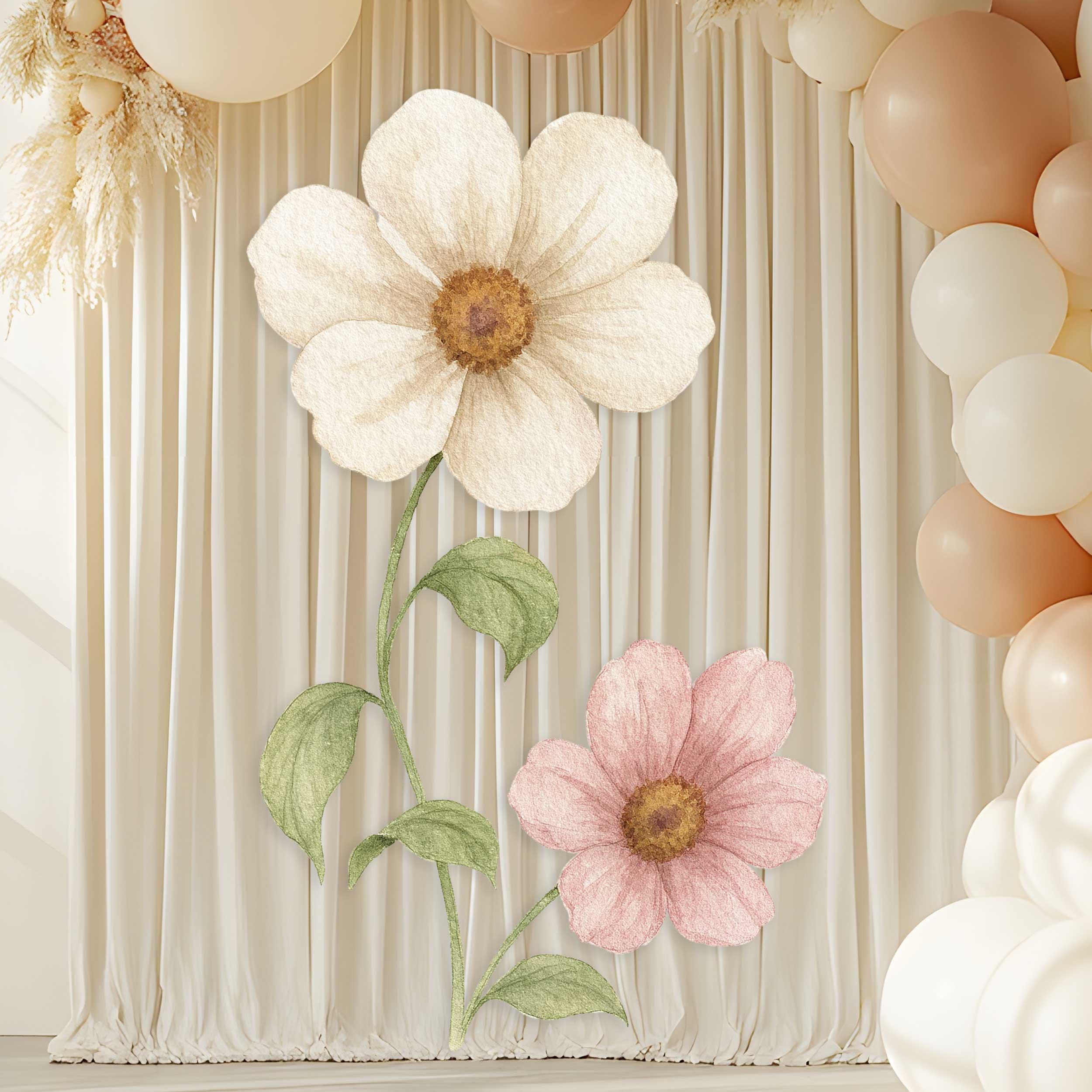 Baby in Bloom Big Decor Cutout, Printable Spring Floral Birthday Party ...