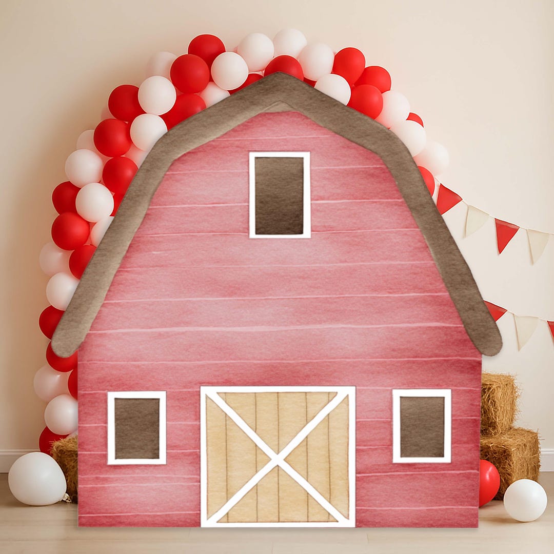 Printable Farm House Big Decor Cutout, Farm Animals Birthday Party Prop ...