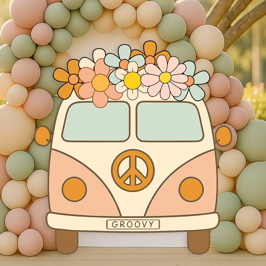 Groovy One Big Decor Cutout, Printable Groovy One Birthday Party Decor ...
