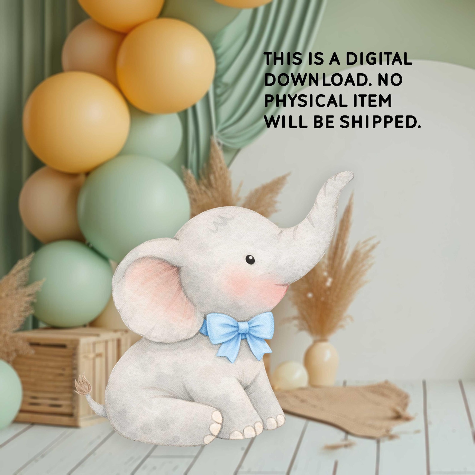Printable Elephant Big Decor Cutout, Little Peanut Party Prop, Baby ...