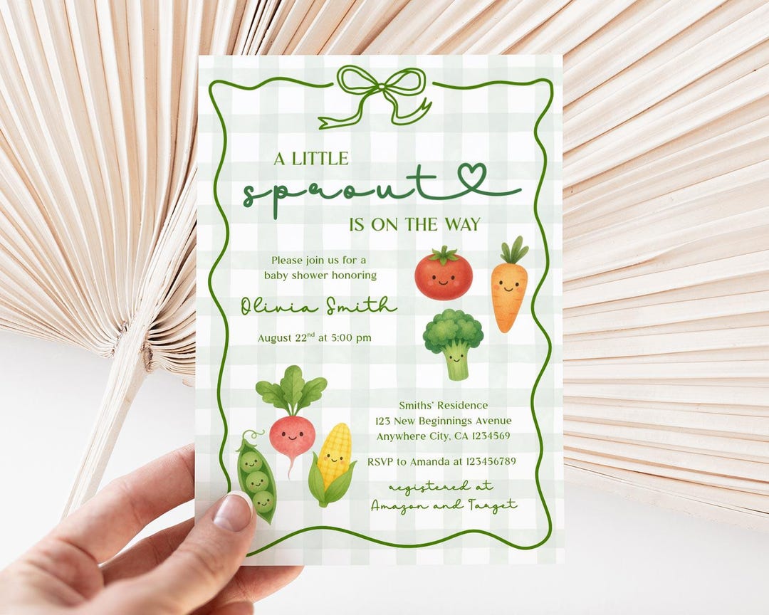 Little Sprout Baby Shower Invitation: Garden Theme (digital Download ...