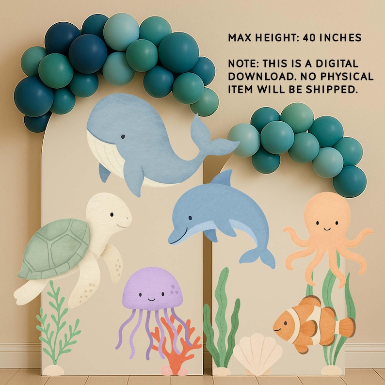 Printable Under the Sea Big Decor Cutout, Oneder the Sea Party Decor ...