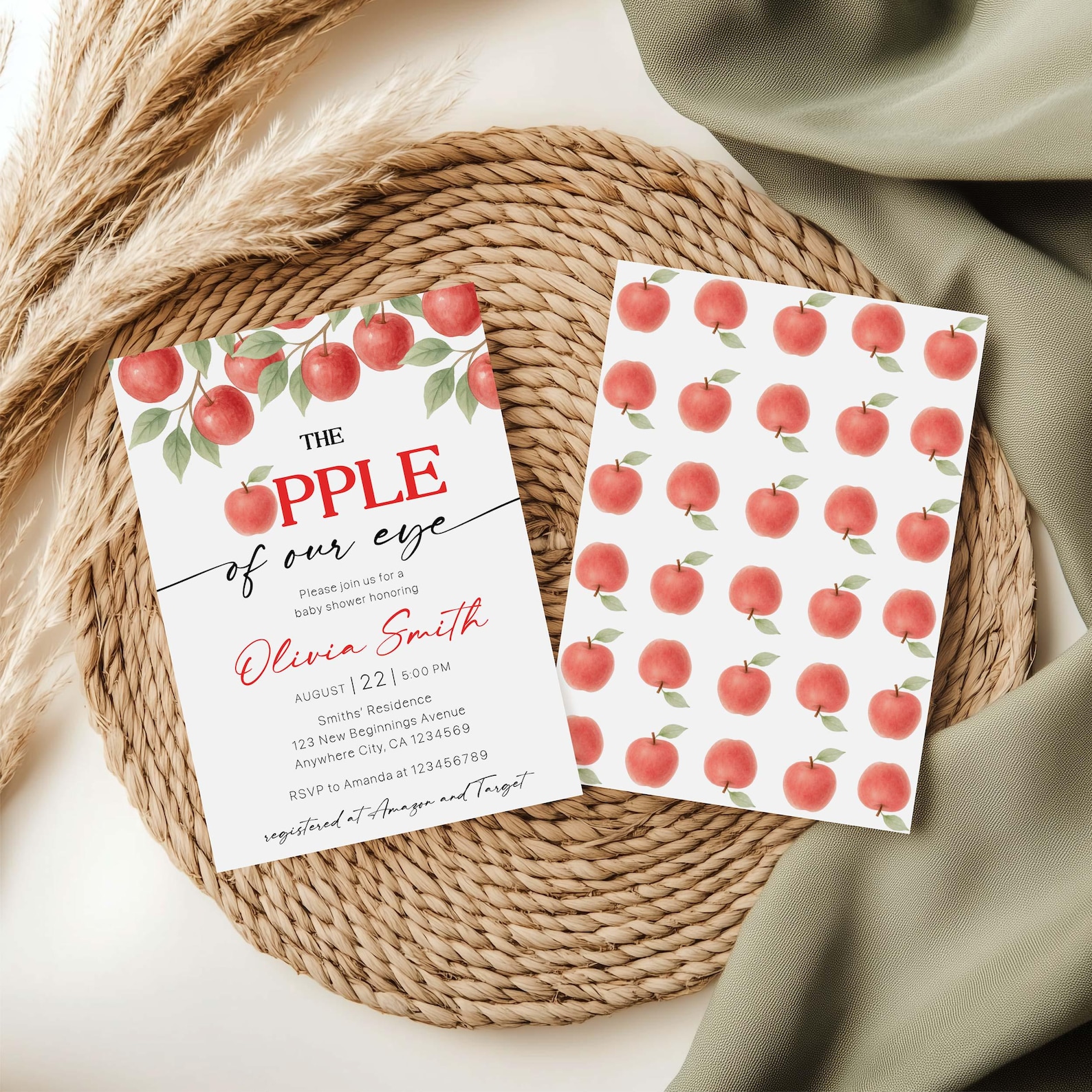 Apple of Our Eye Baby Shower Bundle, Fall Apple Theme Baby Shower Set ...
