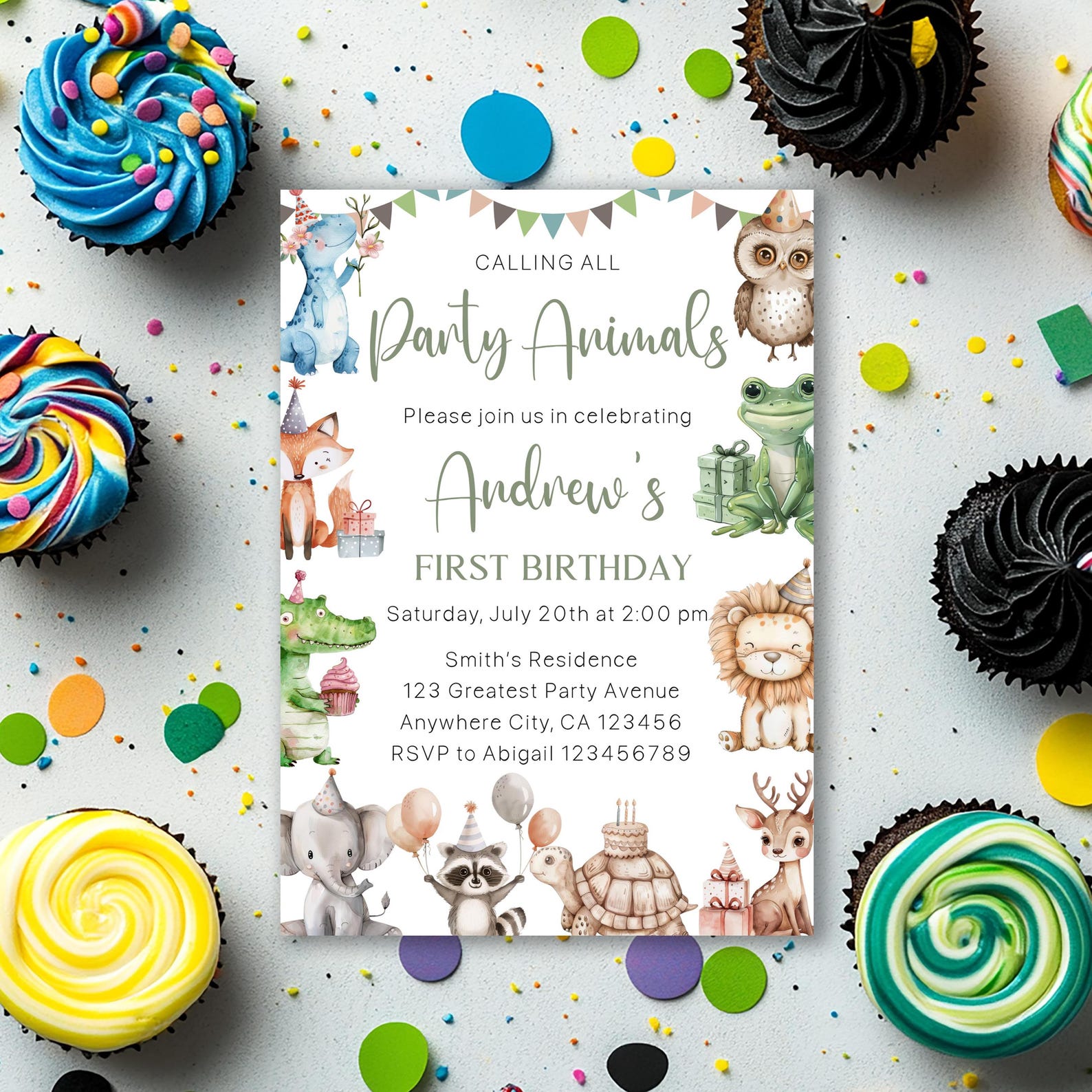 Editable Party Animals Birthday Invitation, Calling All Party Animals ...