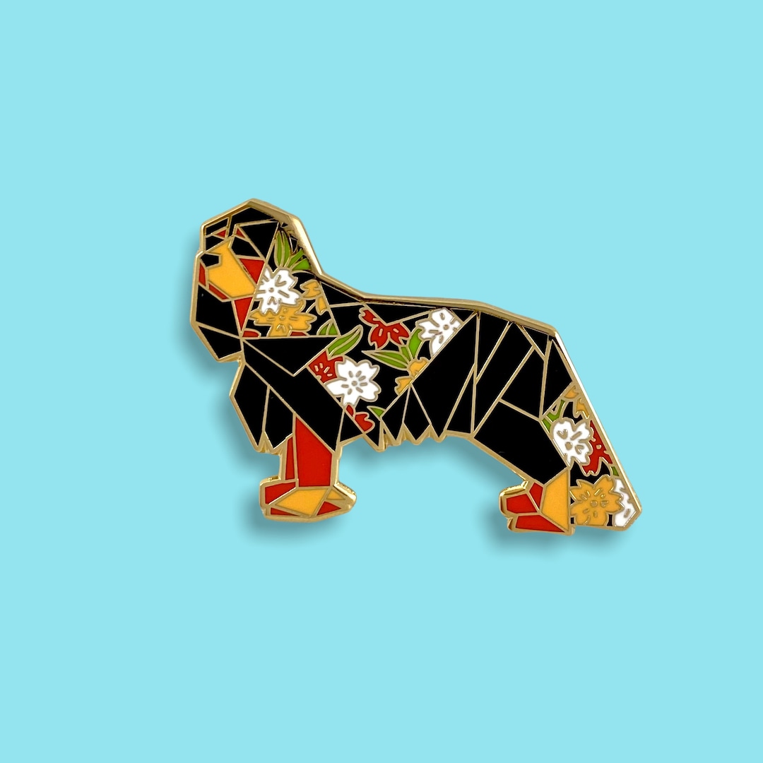 Origami Cavalier King Charles Spaniel Enamel Pin - Etsy