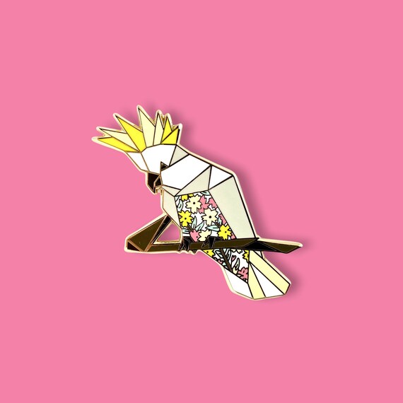 Origami Cockatoo Enamel Pincockatoo Pincockatoo | Etsy