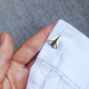 Silver Paper Airplane Cufflinks,paper Anniversary Gift for Him,wedding ...