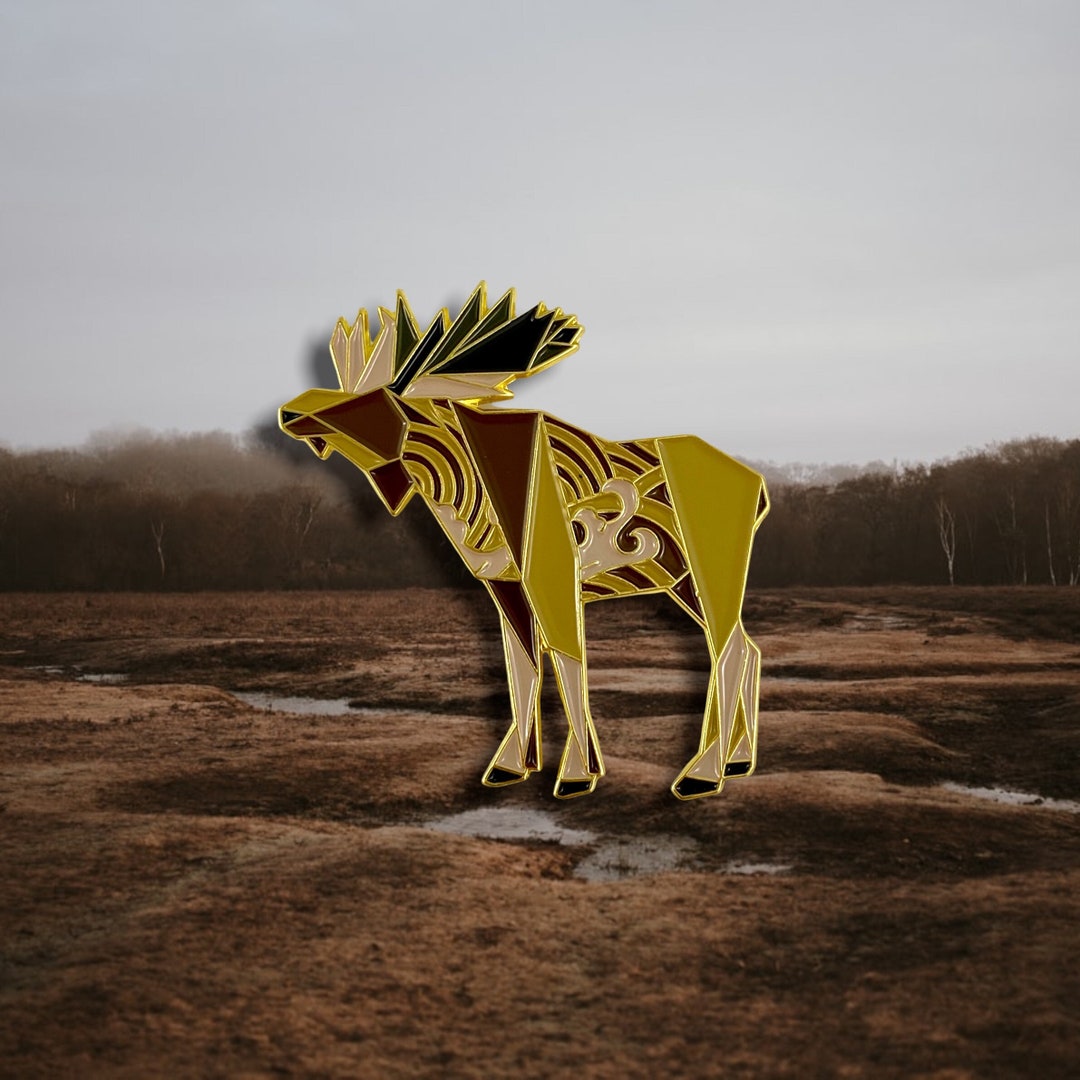 Origami Moose Enamel Pin: Canadian Gift - Etsy