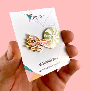 Ammonite Enamel Pin,fossil Enamel Pins,origami Jewelry,fossil Gift,wolf ...