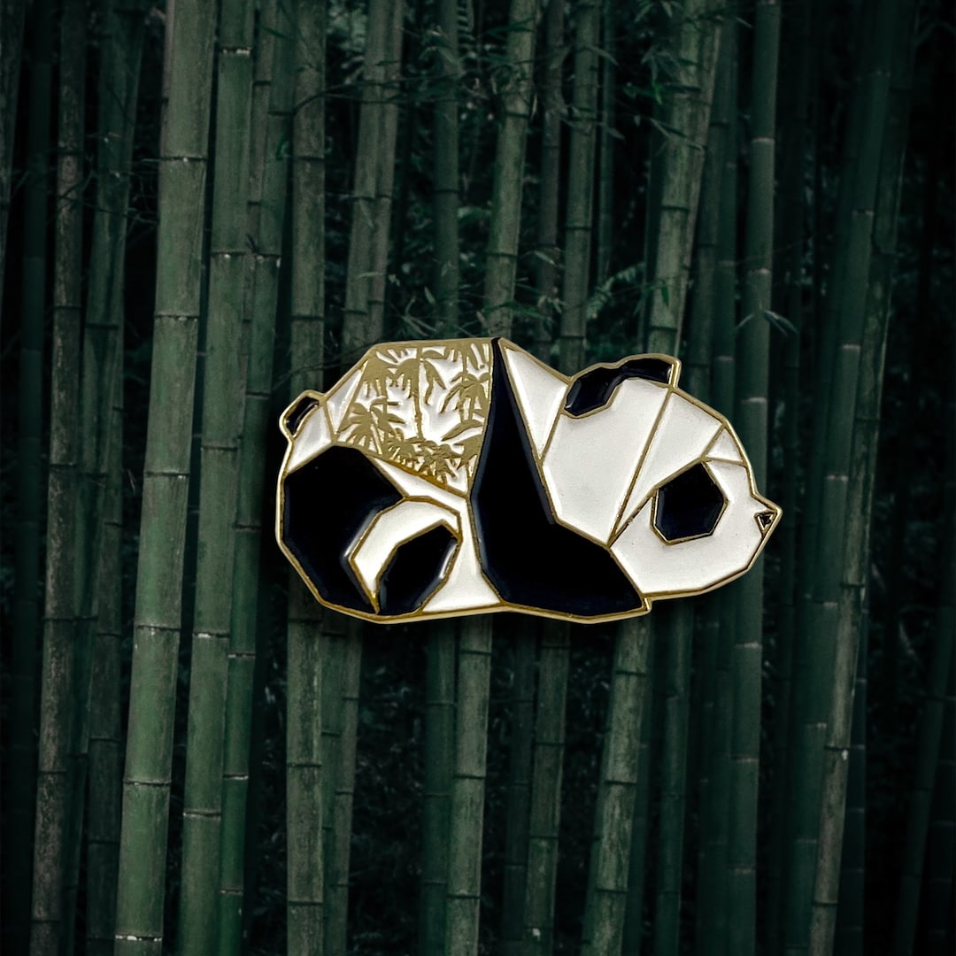 Panda Enamel Pin,origami Panda Bear Soft Enamel Pin,enamel Pin,origami ...