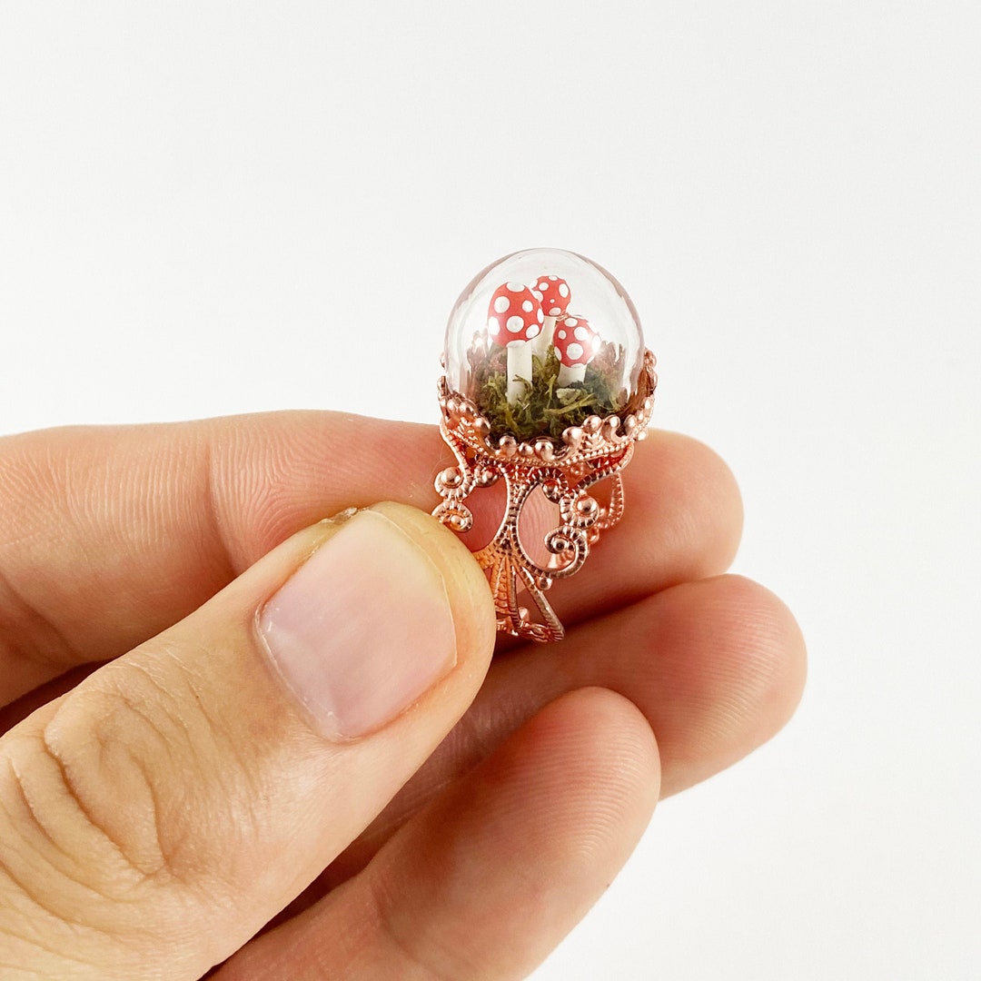 Toadstool Mushroom Terrarium Ring,forest Ring,nature Jewelry,magic ...