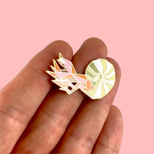 Ammonite Enamel Pin,fossil Enamel Pins,origami Jewelry,fossil Gift,wolf ...