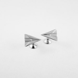 Silver Paper Airplane Cufflinks,paper Anniversary Gift for Him,wedding ...
