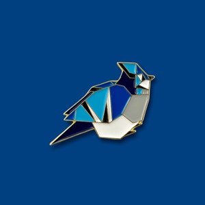 Bluejay Enamel Pin,enamel Pins,blue Jay Pin,bluejay,origami Bird,bird ...