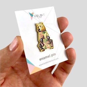 Origami Brown Bear Enamel Pin,bear Enamel Pin,bear Pins,bear Gifts ...