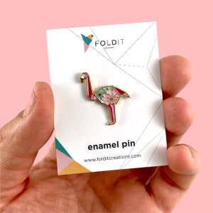 Origami Flamingo Enamel Pin: Flamingo Gifts, Bird Gifts Flamingo Lapel ...