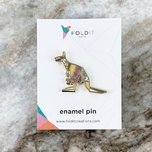 Origami Kangaroo Enamel Pin,kangaroo Enamel Pin,kangaroo Pin,kangaroo ...