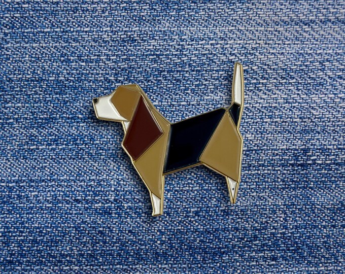 Origami Beagle Enamel Pin: Dog Lover Gift - Etsy