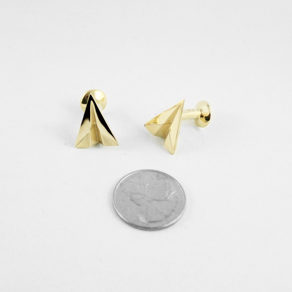 10K Solid Gold Paper Airplane Cufflinks,airplane Cufflinks,anniversary ...