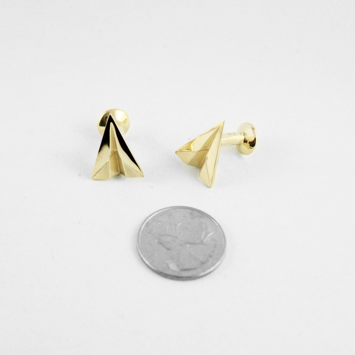 10K Solid Gold Paper Airplane Cufflinksairplane | Etsy