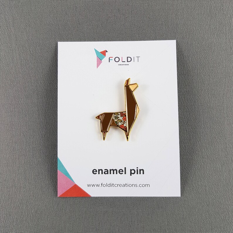 Origami Llama Enamel Pin,enamel Pin,origami Jewelry,llama Pin,llama ...