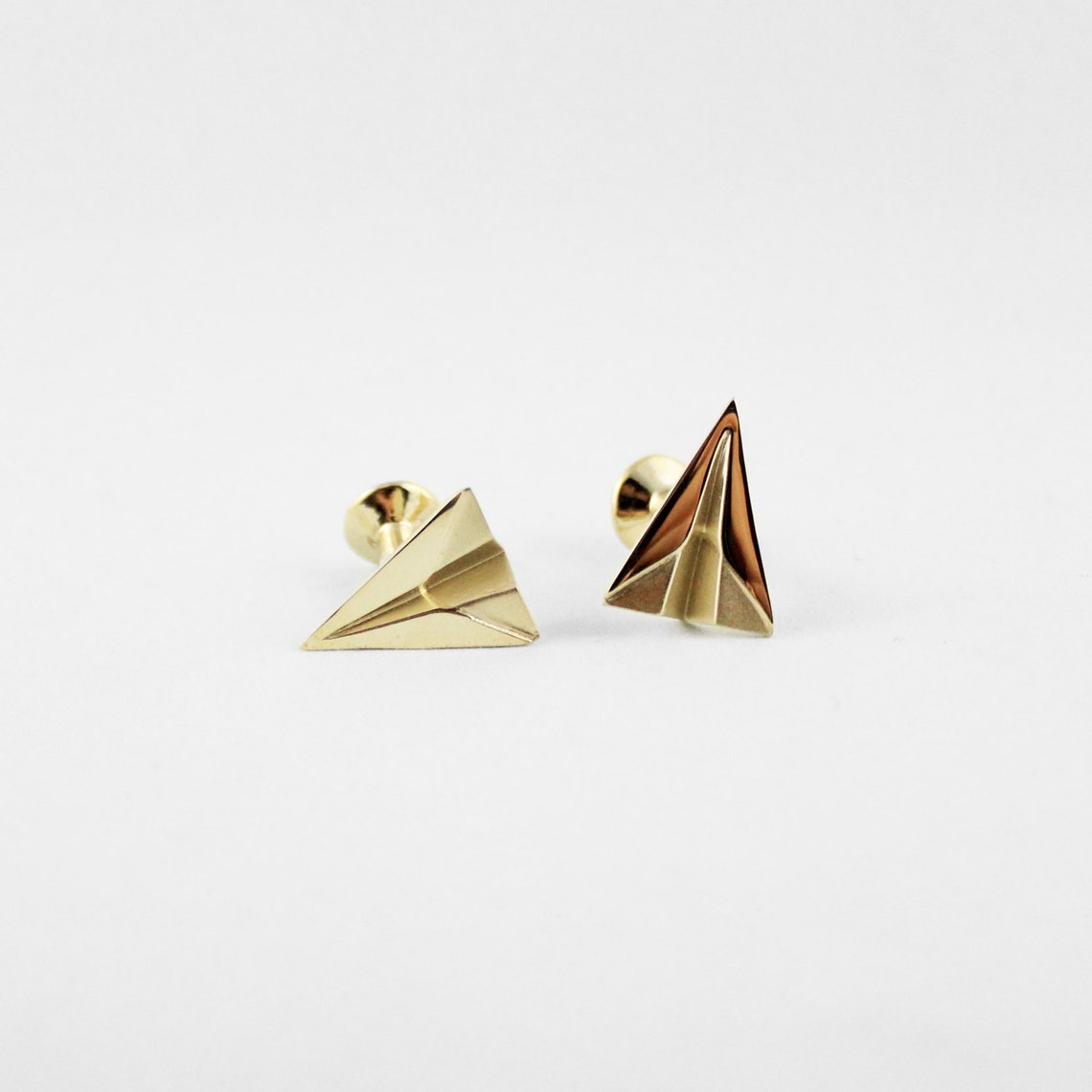 10K Solid Gold Paper Airplane Cufflinksairplane | Etsy