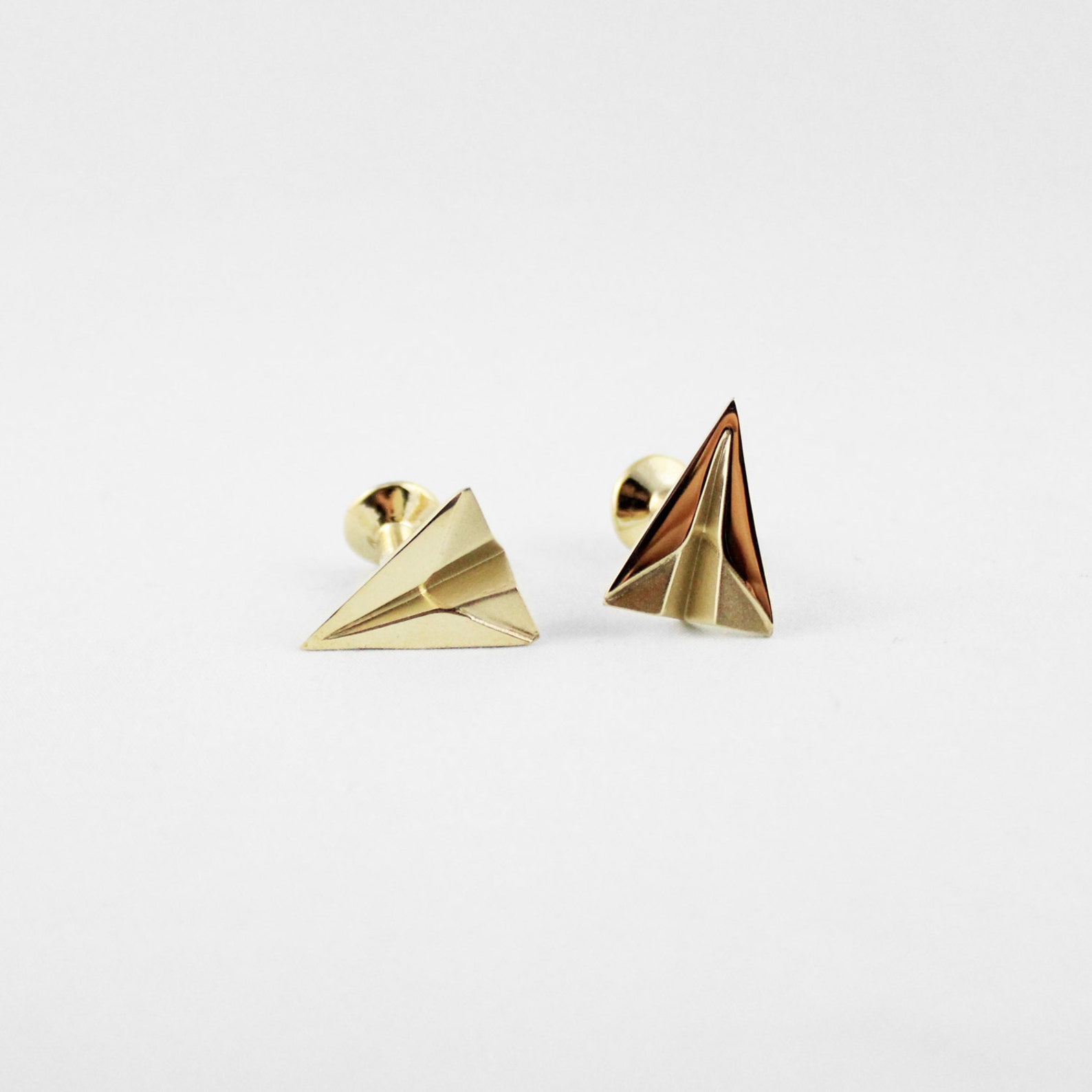 10K Solid Gold Paper Airplane Cufflinks,airplane Cufflinks,anniversary ...