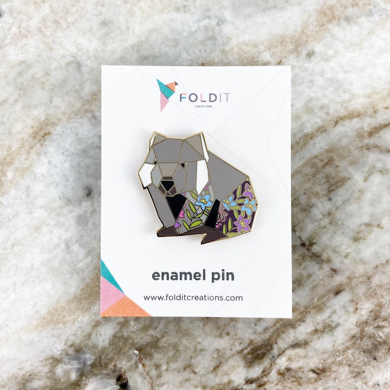 Origami Wombat Enamel Pin,wombat Enamel Pin,wombat Pin,wombat Gifts ...