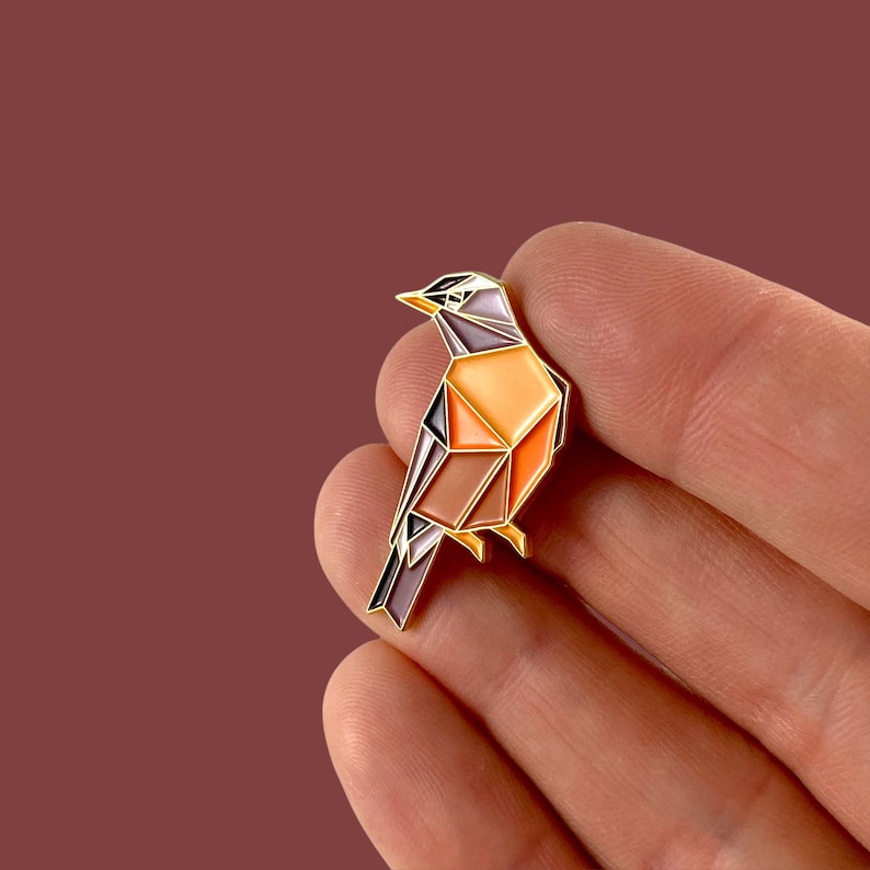 American Robin Enamel Pin,enamel Pin,robin Pin,american Robin,origami ...