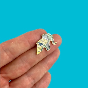 Elephant Pin,origami Elephant Soft Enamel Pin,enamel Pin,origami ...