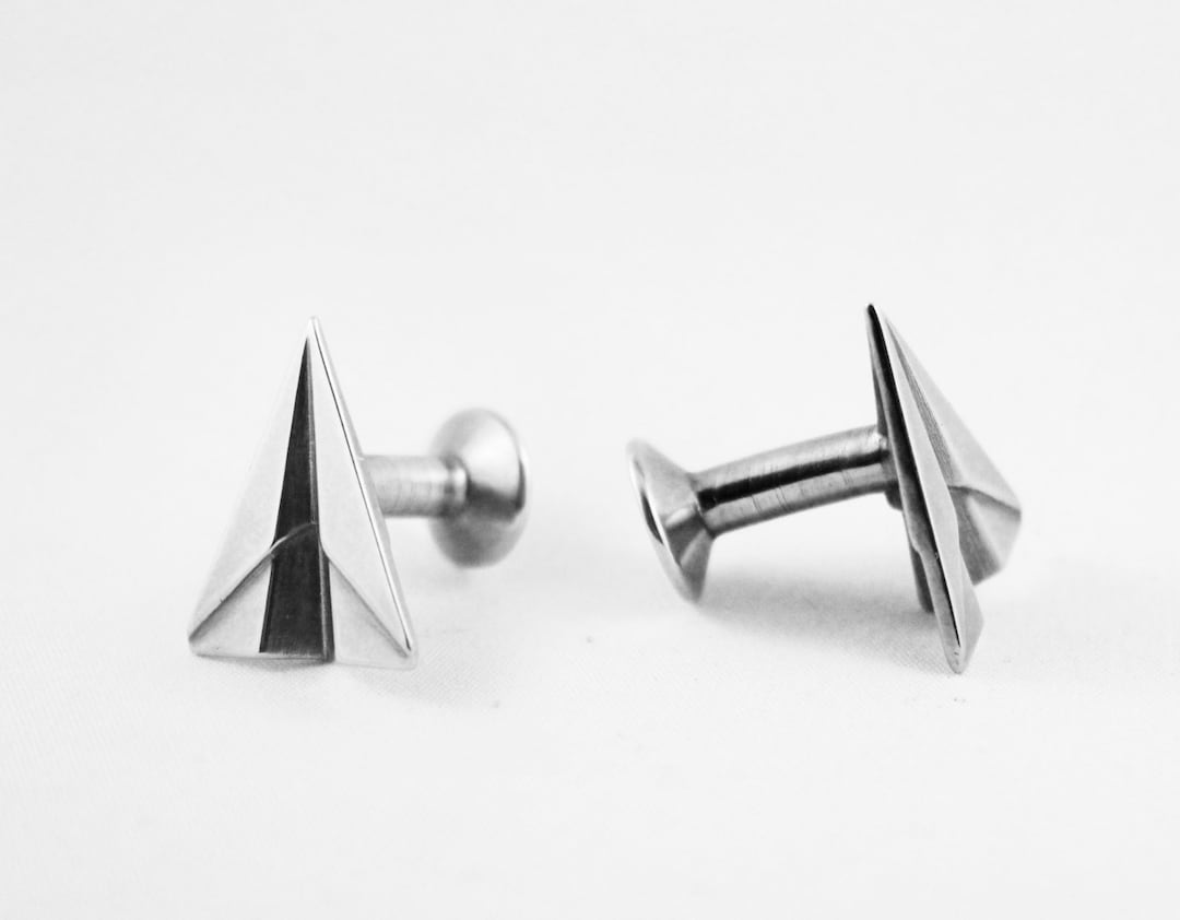 Silver Paper Airplane Cufflinks,paper Anniversary Gift for Him,wedding ...