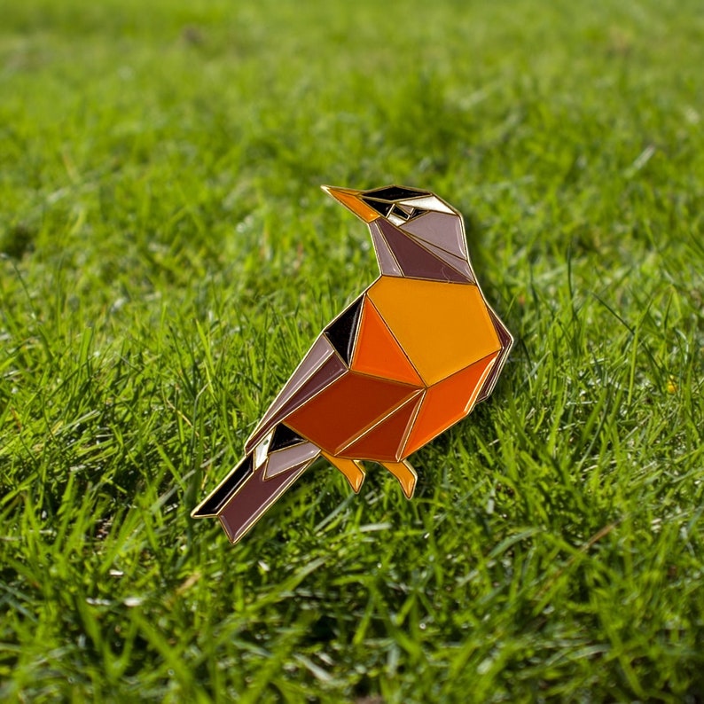 American Robin Enamel Pin,enamel Pin,robin Pin,american Robin,origami ...