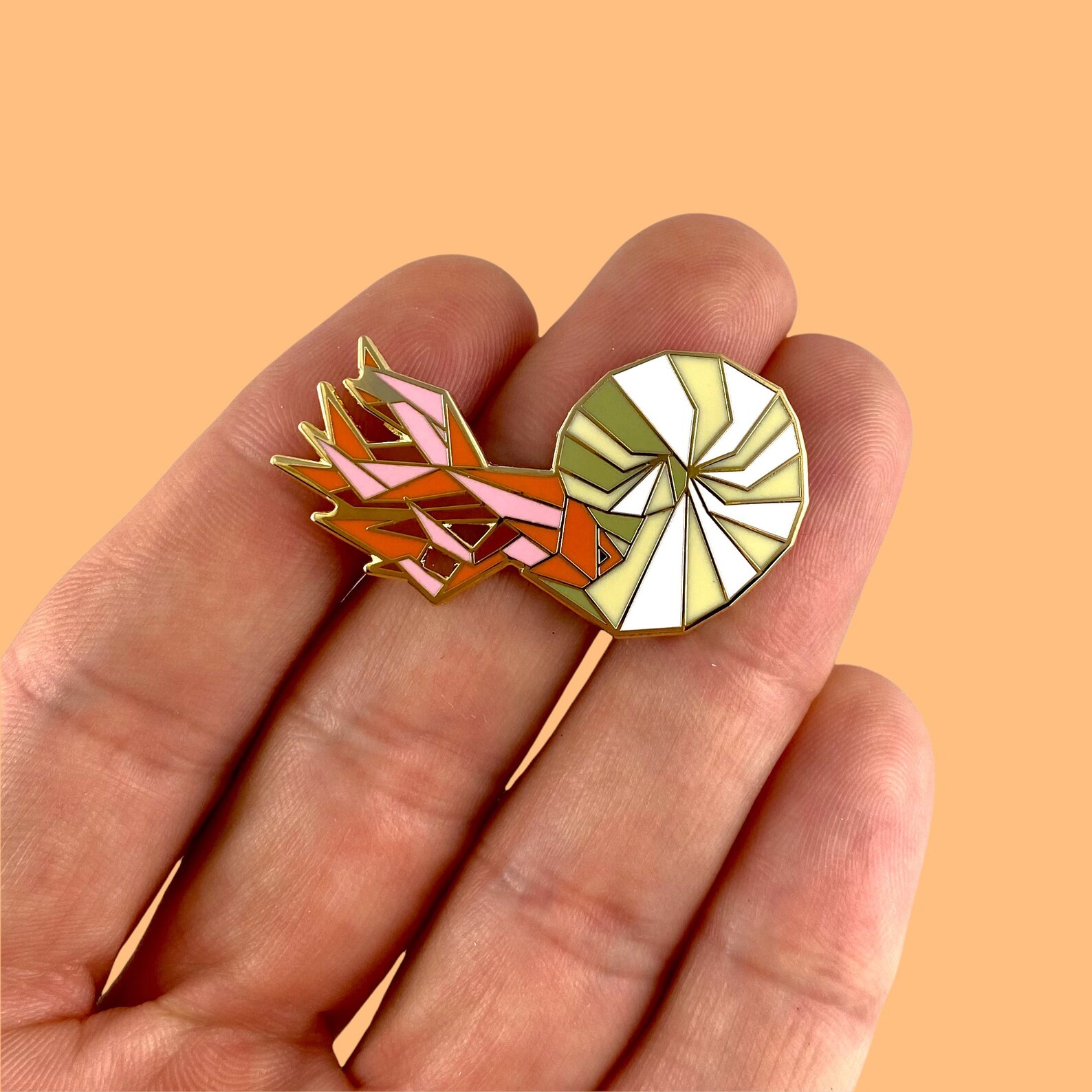 Ammonite Enamel Pin,fossil Enamel Pins,origami Jewelry,fossil Gift,wolf ...