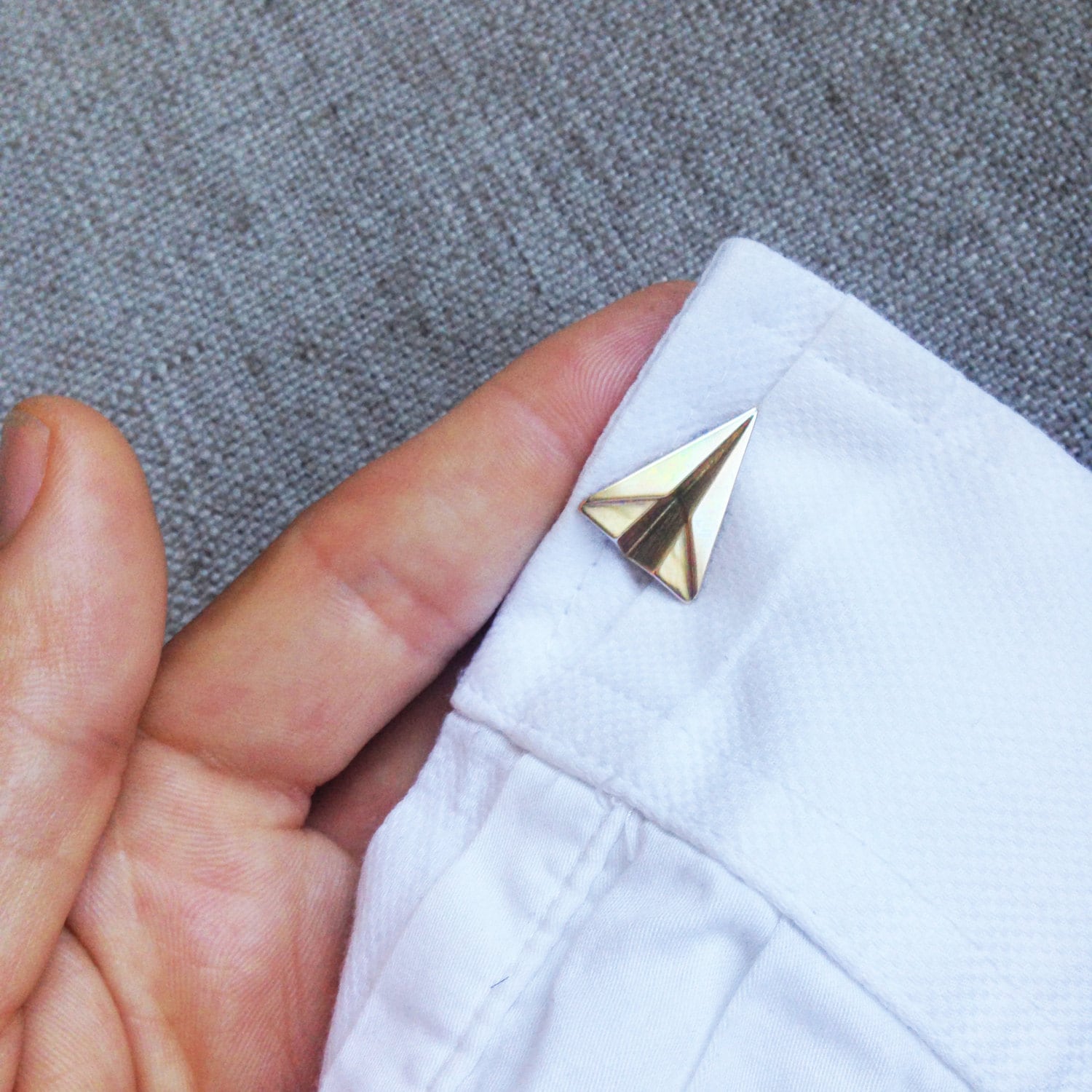 10K Solid Gold Paper Airplane Cufflinksairplane | Etsy