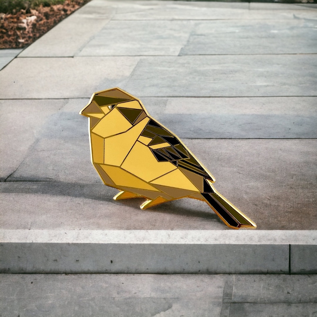 Female Sparrow Enamel Pin,bird Enamel Pin,origami Jewelry,sparrow Pin ...