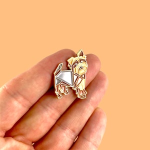 Origami Yorkshire Terrier Enamel Pin,yorkshire Terrier Jewelry,dog Pin ...