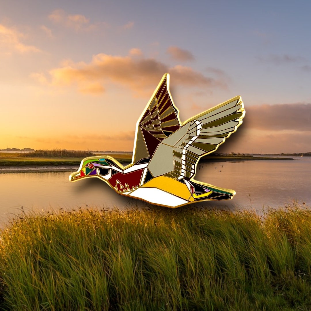 Wood Duck Enamel Pin,bird Enamel Pin,origami Jewelry,duck Pin,bird ...