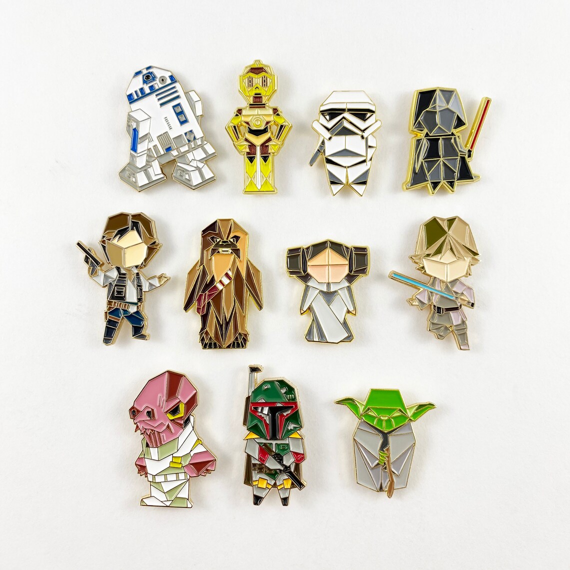 Star Wars Pin Setpin Setyoda Enamel Pinenamel Pinsstar - Etsy