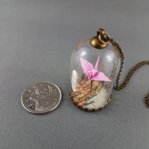 Origami Crane Terrarium Necklace,terrarium Jewelry,origami Crane ...