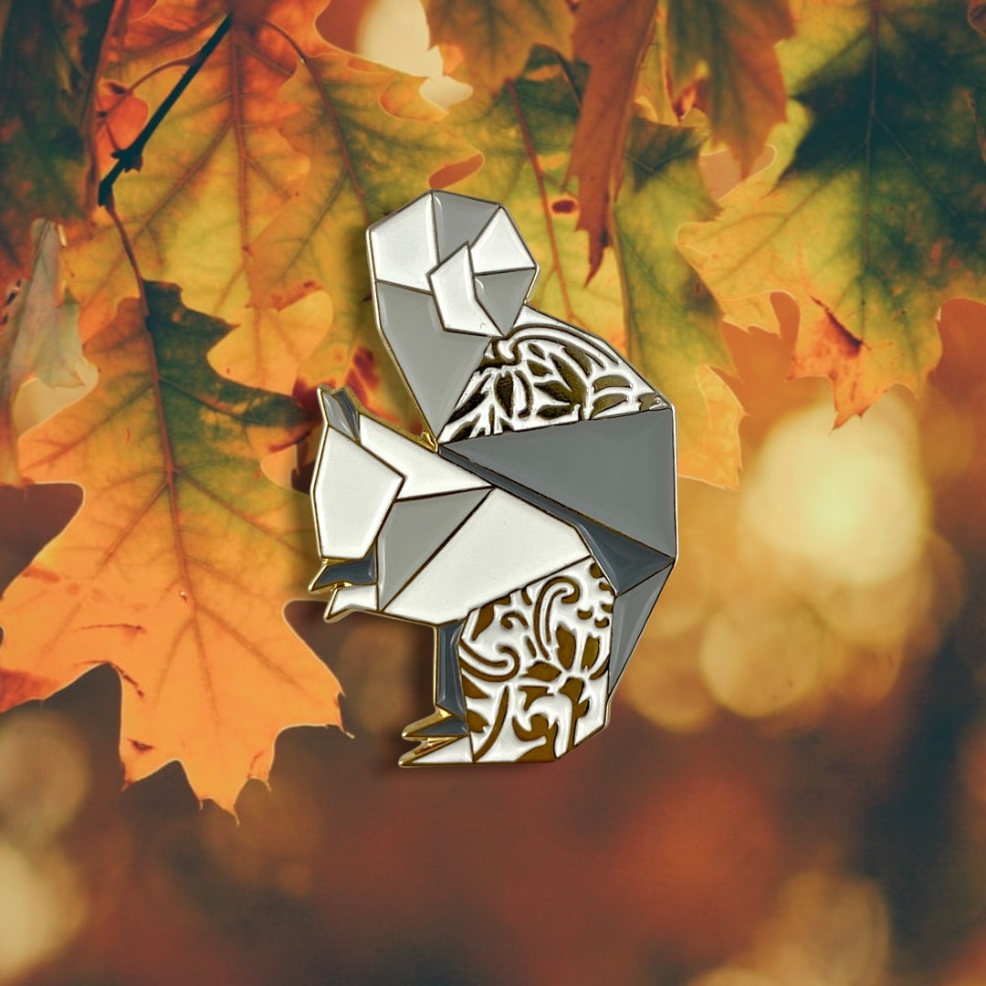 Squirrel Enamel Pin,enamel Pin,squirrel Pin,squirrel Jewelry,origami ...