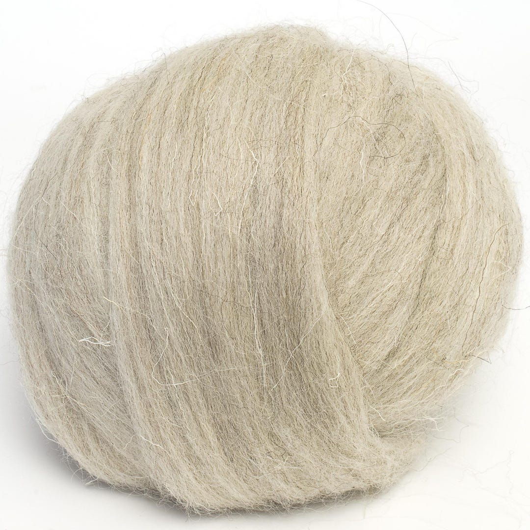 Swaledale Top (natural Light Grey) 100g Wool Roving Spinning Fibre Top ...