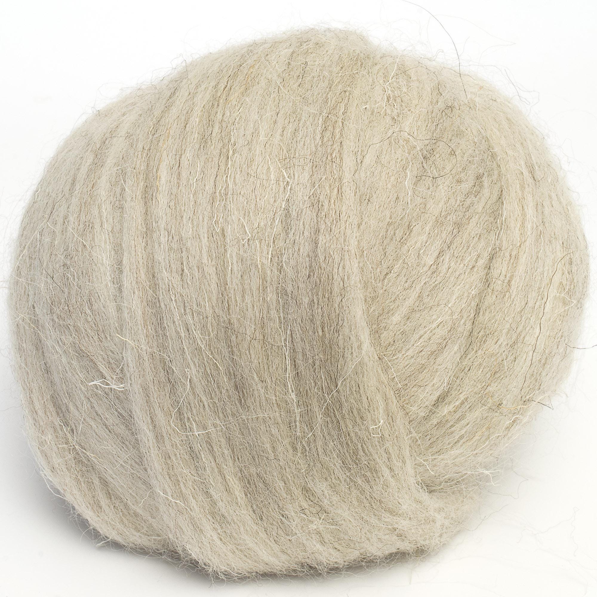 Swaledale Top (natural Light Grey) 100g Wool Roving Spinning Fibre Top ...